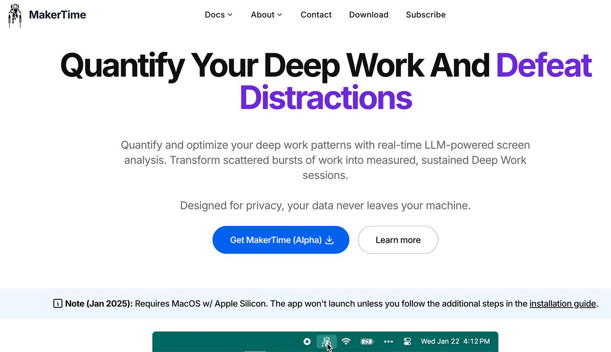 MakerTime — Quantify Your Deep Work And Defeat Distractions